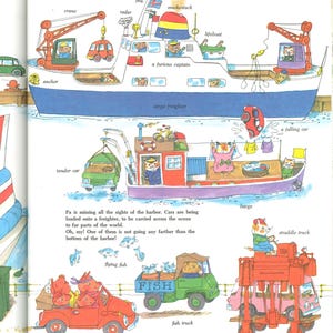 Vintage Richard Scarry Preschool Childrens Picture Book Cats and Trucks ...