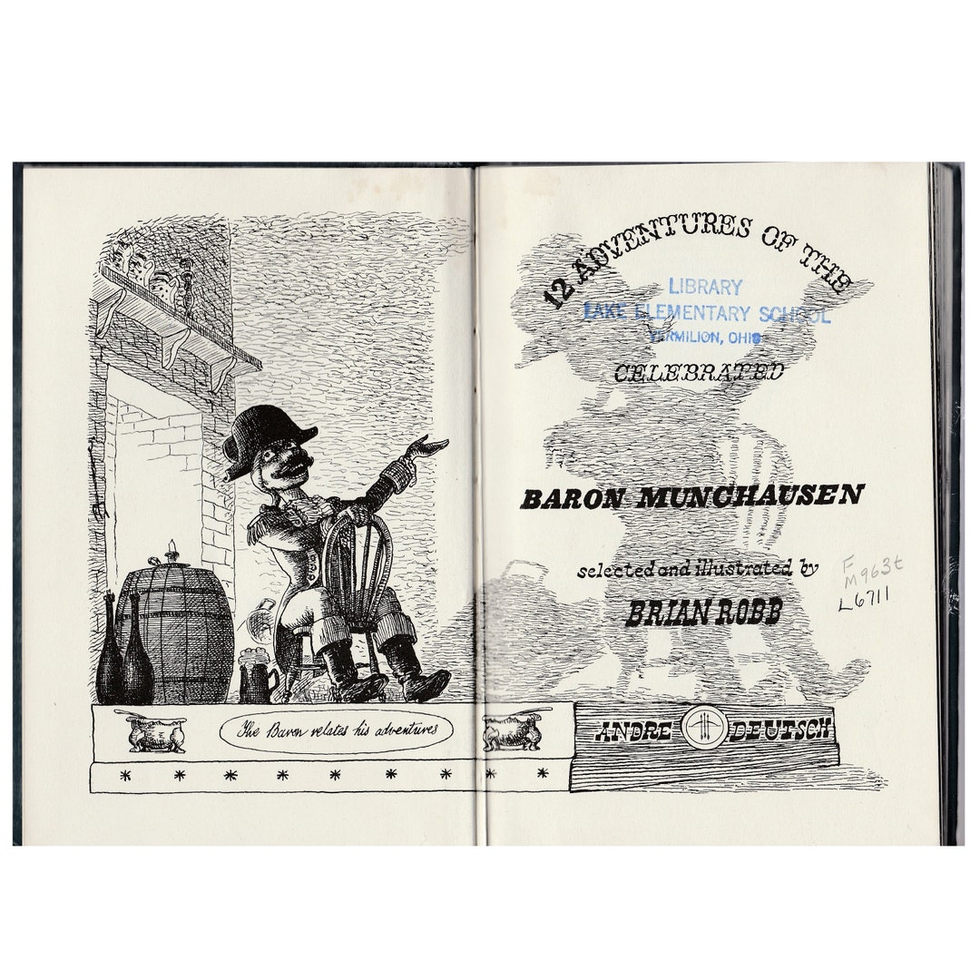 Vintag Childrens Tall Tale Book 12 Adventures of the Celebrated Baron ...