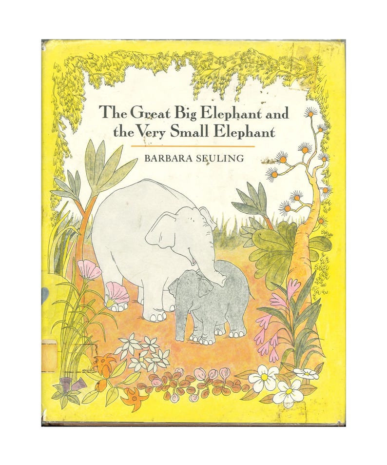 Vintage Childrens Animal Short Stories Book the Great Big Elephant and ...
