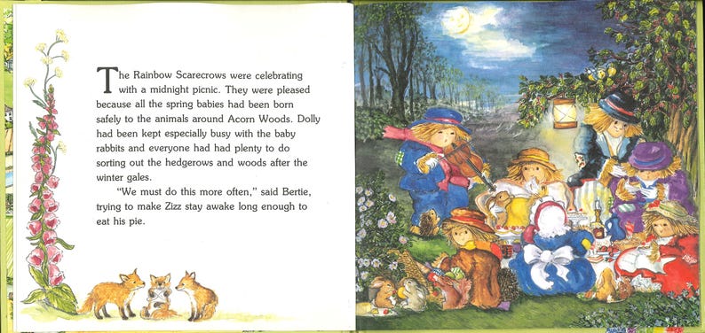 Vintage Childrens Adventures of the Rainbow Scarecrows Series Picture ...