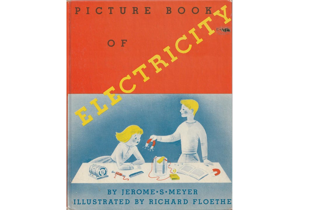 Vintage 1950s Childrens Nonfiction Book Picture Book of Electricity ...