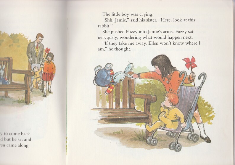 Vintage Childrens Picture Book Fuzzy Rabbit in the Park by - Etsy