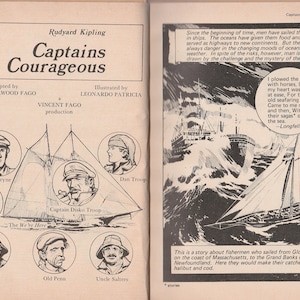 Vintage Childrens Graphic Novel Captains Courageous by Rudyard Kipling ...