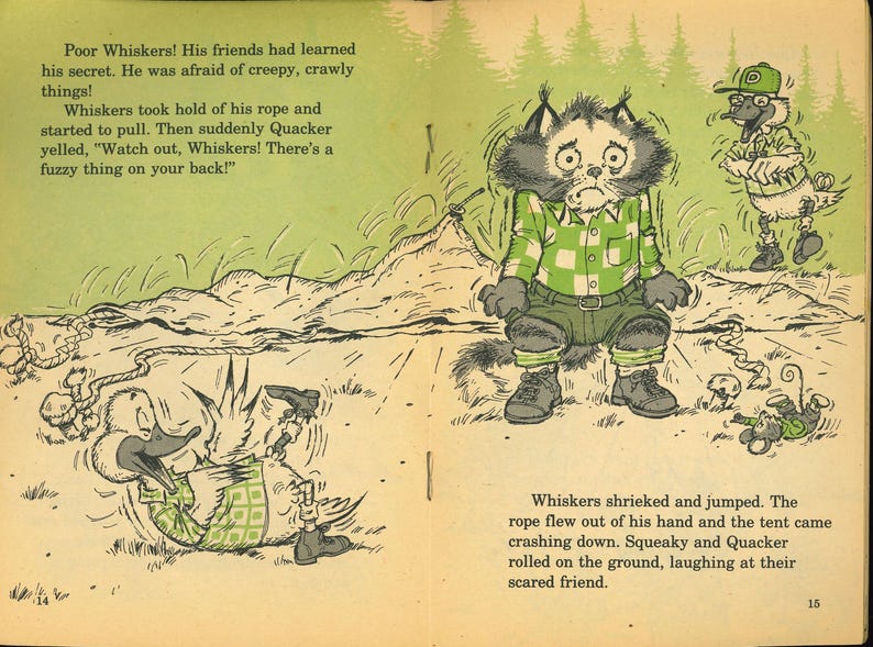 Vintage Childrens Animal Outdoor Nature Tent Camp Adventure Story ...