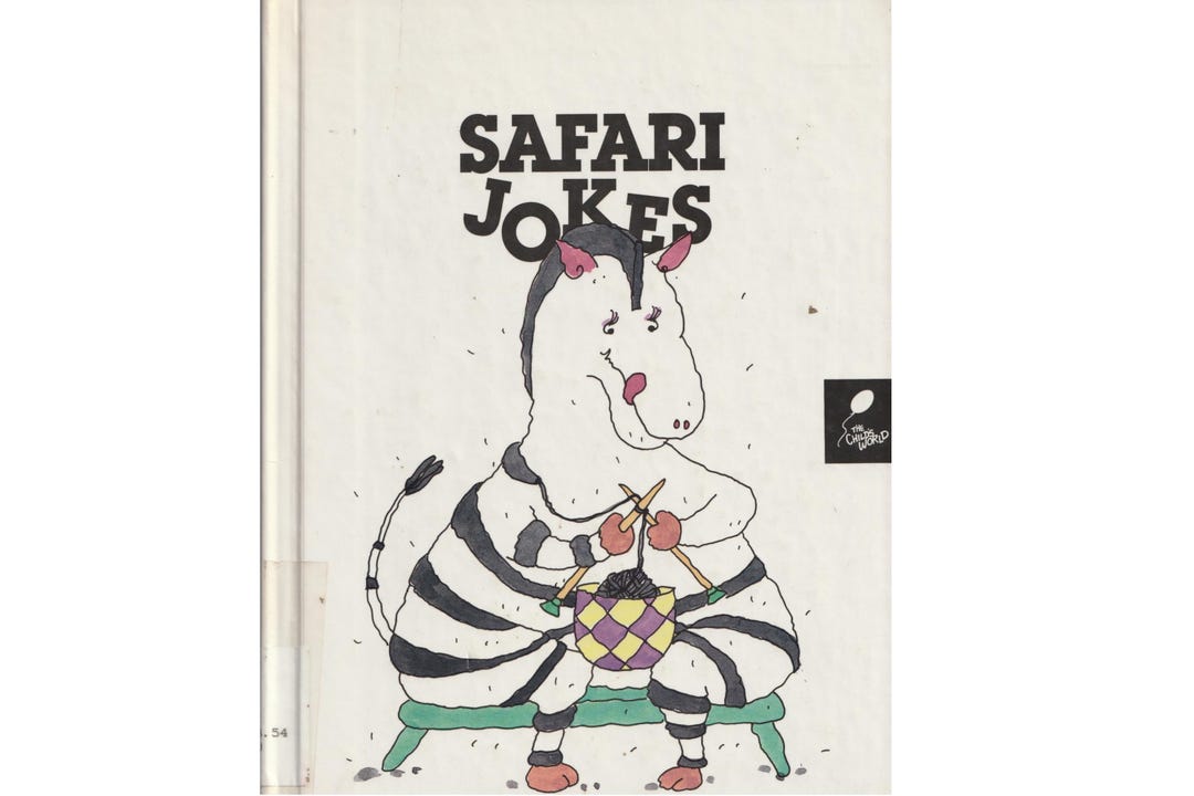 Vintage Childrens Joke Book Safari Jokes, Kids Humor, Play on Words ...