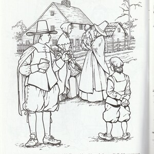 Vintage Childrens Coloring Book Life in Colonial America, Homeschool ...
