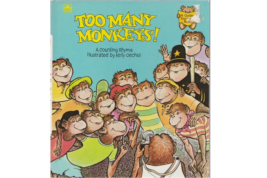 Vintage Childrens Counting Book Too Many Monkeys, Kelly Oechsli ...