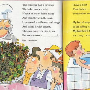 Vintage Childrens Riddle Book Guess A Rhyme, Fill in the Blank Poems ...