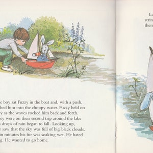 Vintage Childrens Picture Book Fuzzy Rabbit in the Park by Rosemary ...