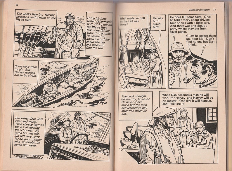 Vintage Childrens Graphic Novel Captains Courageous by Rudyard - Etsy