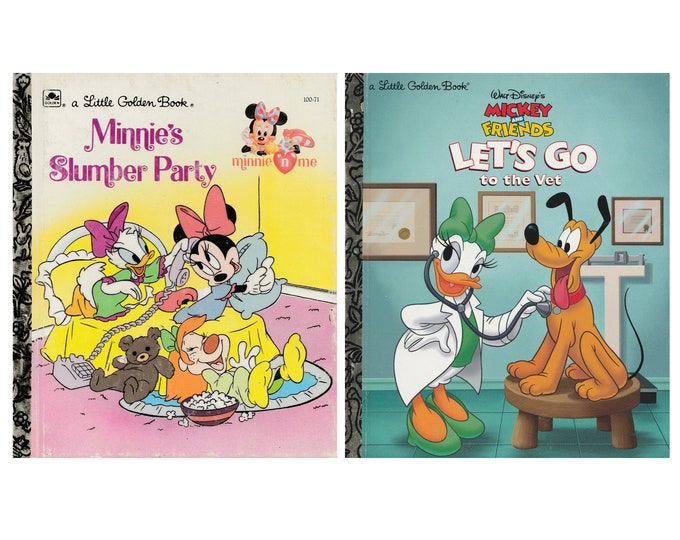 2 Vintage Walt Disney Mickey Mouse Little Golden Book Books, Mickey and ...