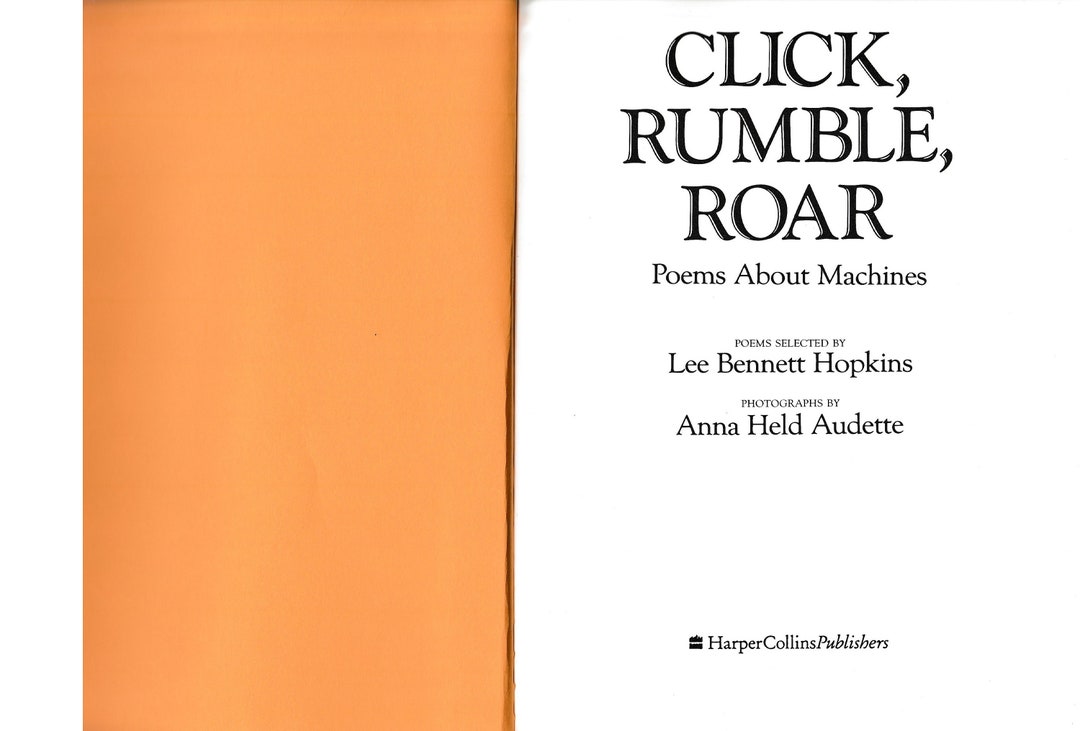 Vintage Childrens Poetry Book Click Rumble Roar Poems About Machines ...