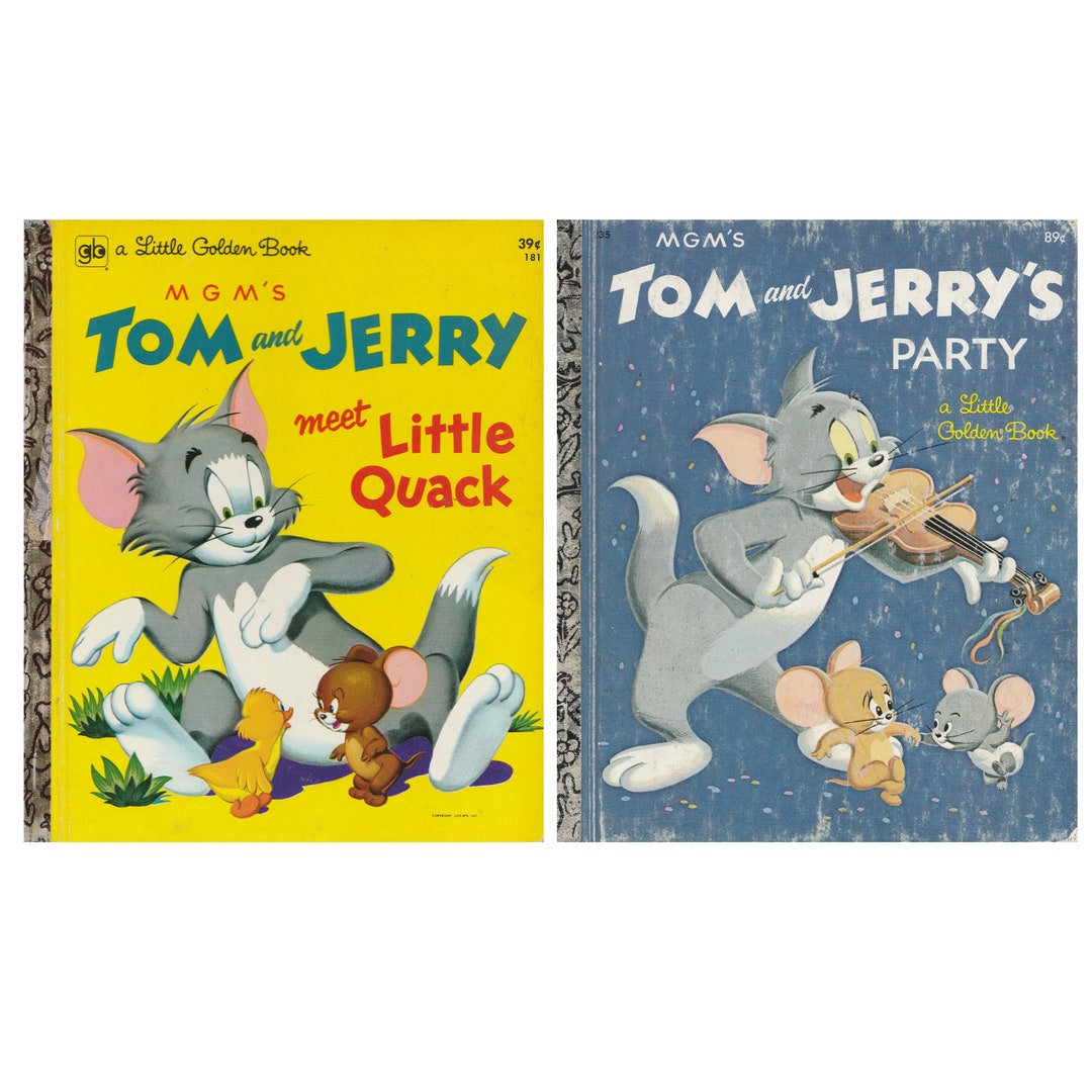 2 Vintage Tom and Jerry Cartoon Little Golden Book Picture Books Tom ...