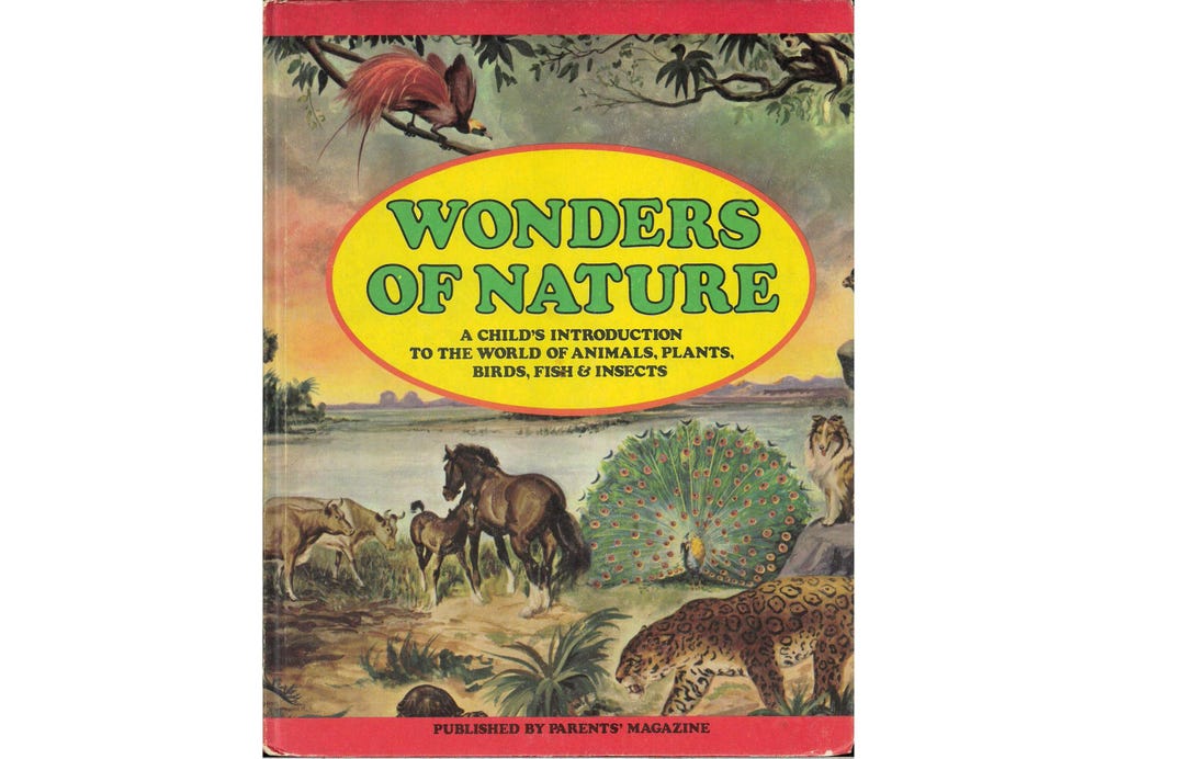 Vintage Childrens Book Wonders of Nature, Facts About Animals, Flowers ...