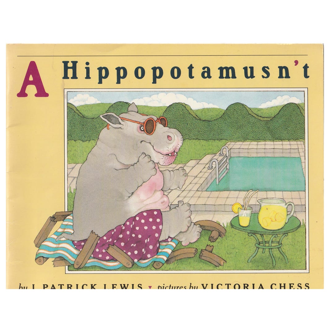 Vintage Victoria Chess Childrens Animal Poetry Book A Hippopotamusn't ...