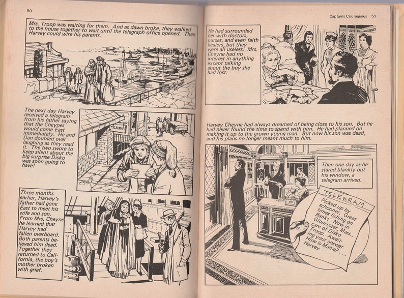 Vintage Childrens Graphic Novel Captains Courageous by Rudyard - Etsy