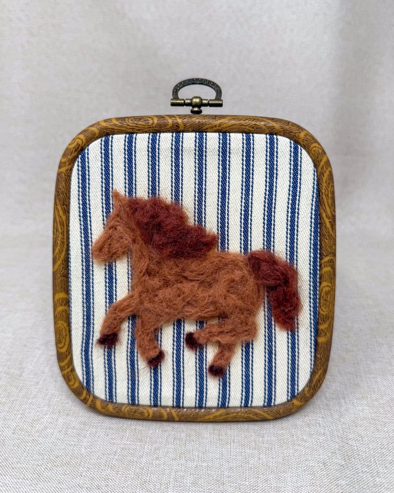Needle Felted Wild Horse Art, Nursery Farmhouse Decor, Handmade - Etsy