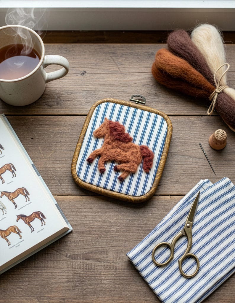 Needle Felted Wild Horse Art, Nursery Farmhouse Decor, Handmade - Etsy