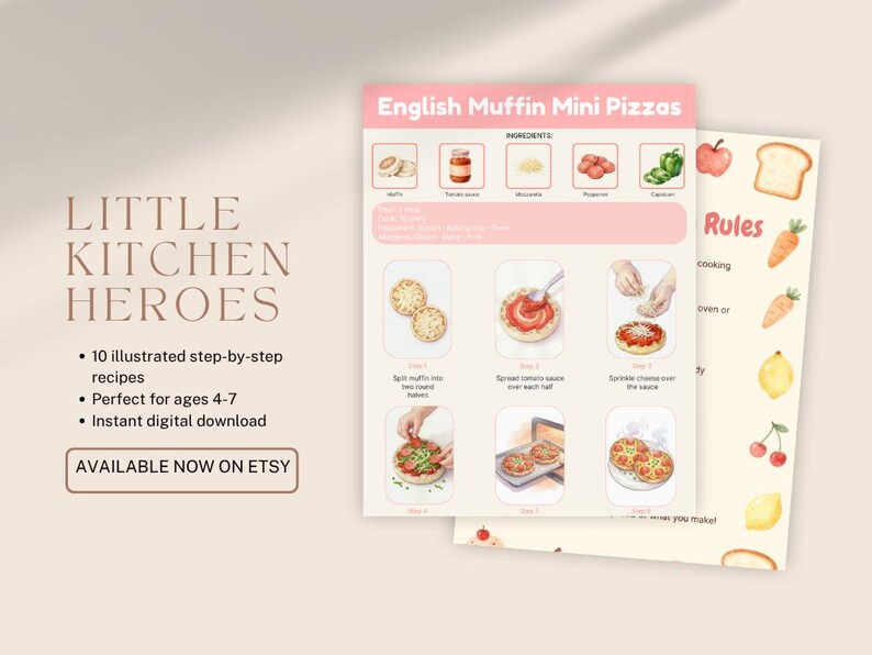 Kids Recipe Cards | 10 Easy Illustrated Recipes for Ages 4-7 (PDF ...