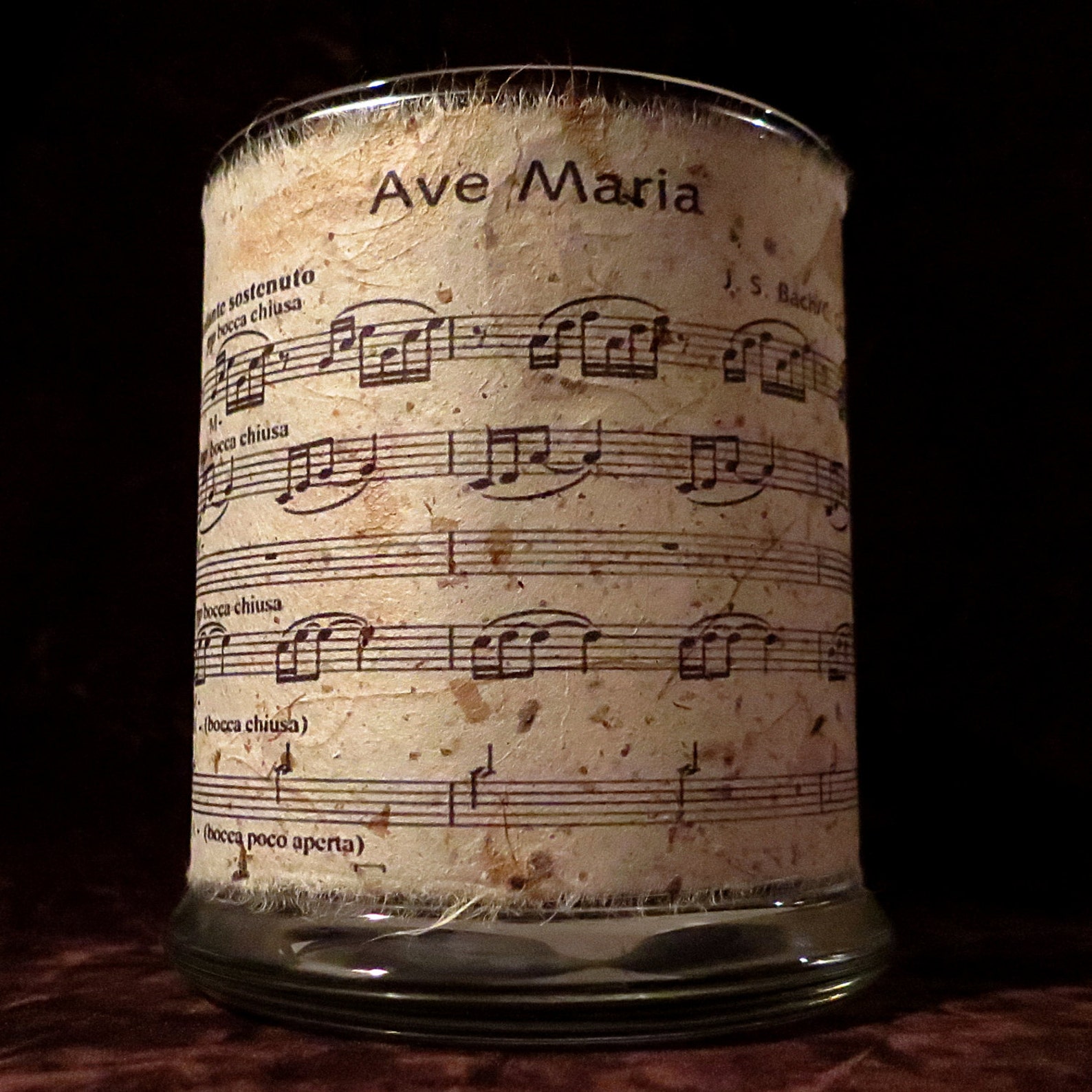 Ave Maria (bach/gounod) Sheet Music Candle Holder/ Luminary With Mango ...