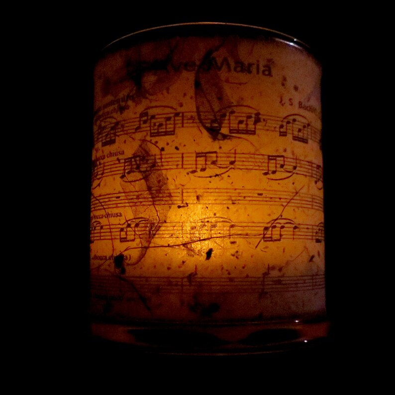 Ave Maria (bach/gounod) Sheet Music Candle Holder/ Luminary With Mango ...