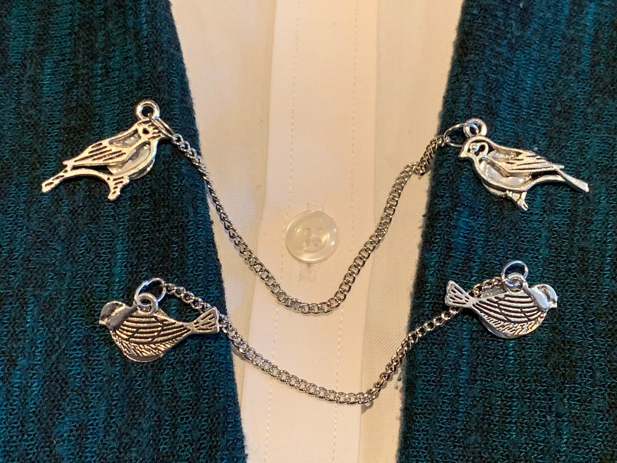 Sweater Pins: Birds in Silver Dove Doves Bird PRICE | Etsy