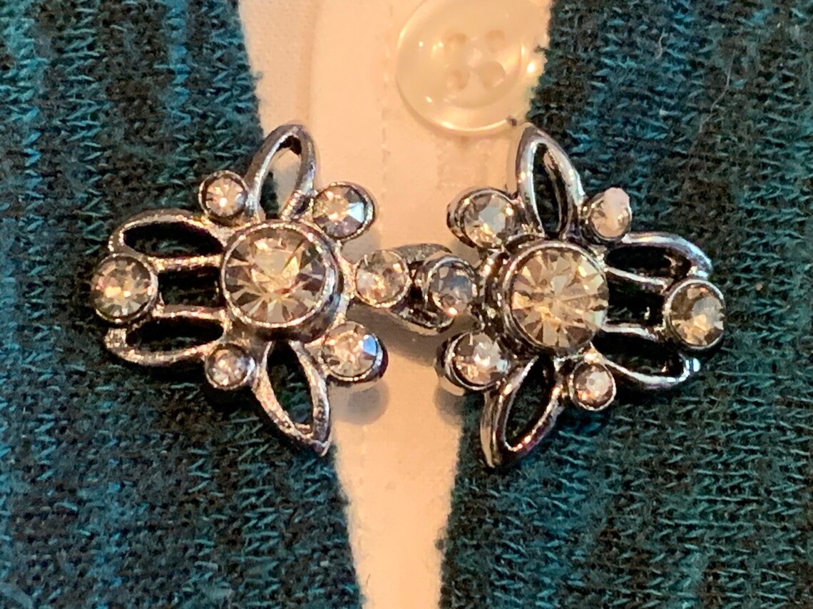 Cloak Pins Sweater Clips Sweater Pins: Rhinestone Locking - Etsy