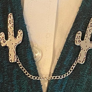 Sweater Clips: Cactus Medallions With Turquoise Accent Stones, Arrow ...