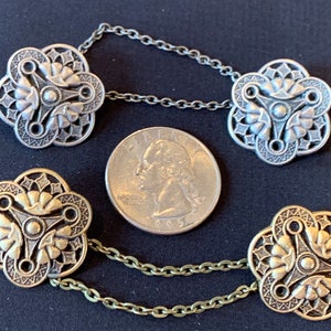 Sweater Clips: Pewter and Antique Gold Decorative Medallions - Etsy