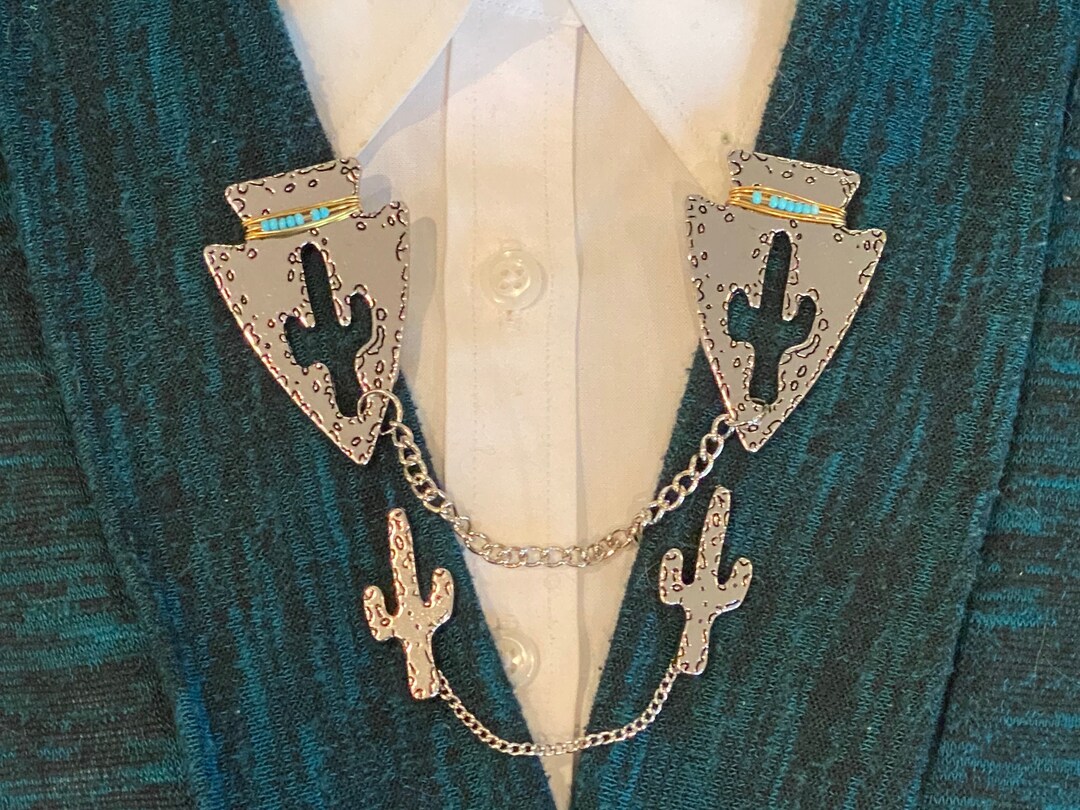 Sweater Clips: Cactus Medallions With Turquoise Accent Stones, Arrow ...