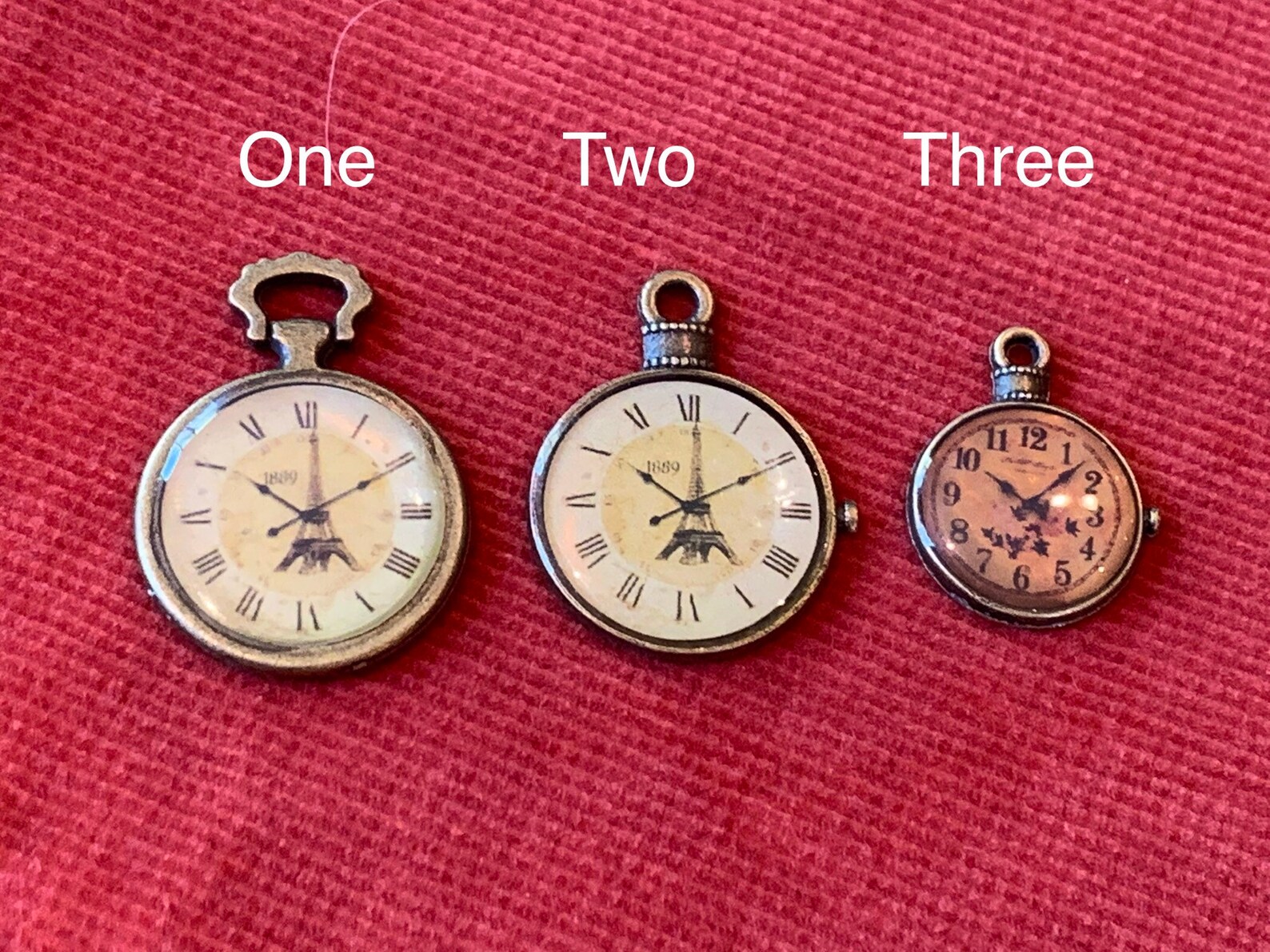 Sweater Clips: Pocket Watch Faces in Bronze Three Styles - Etsy