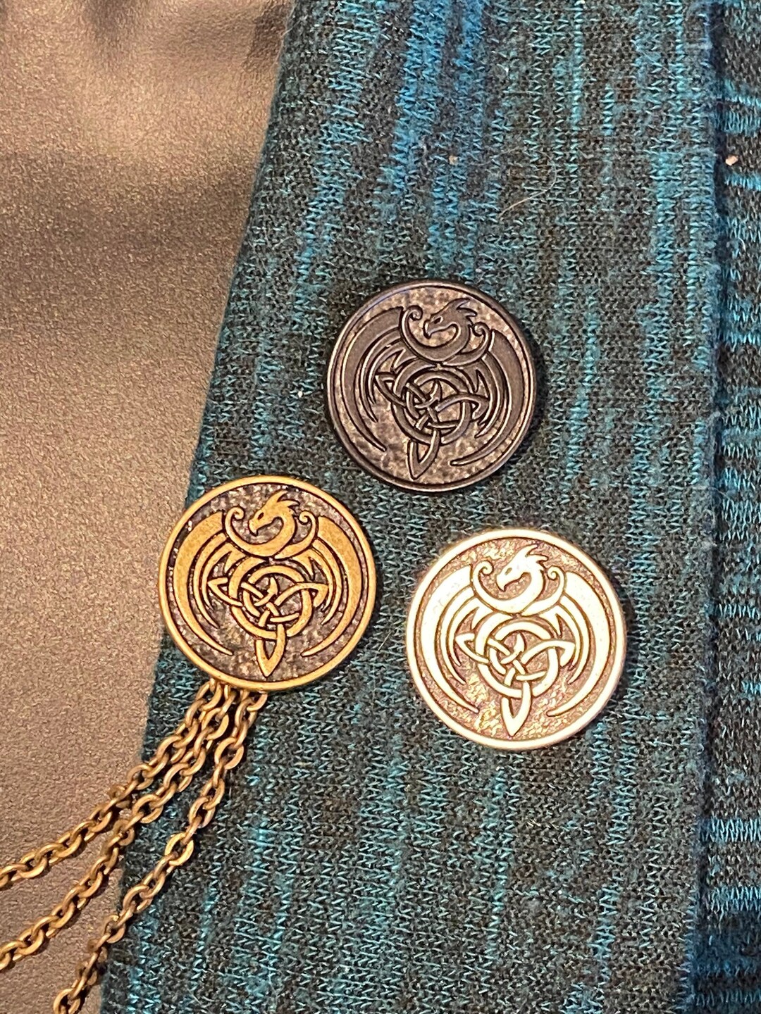 Sweater Clips: Dragon Medallions in Pewter, Bronze, or Black - Etsy
