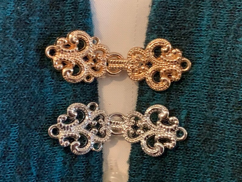 Sweater Pins: Locking Clips Bronze Pewter Gold Silver and | Etsy