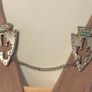 Sweater Clips: Cactus Medallions With Turquoise Accent Stones, Arrow ...