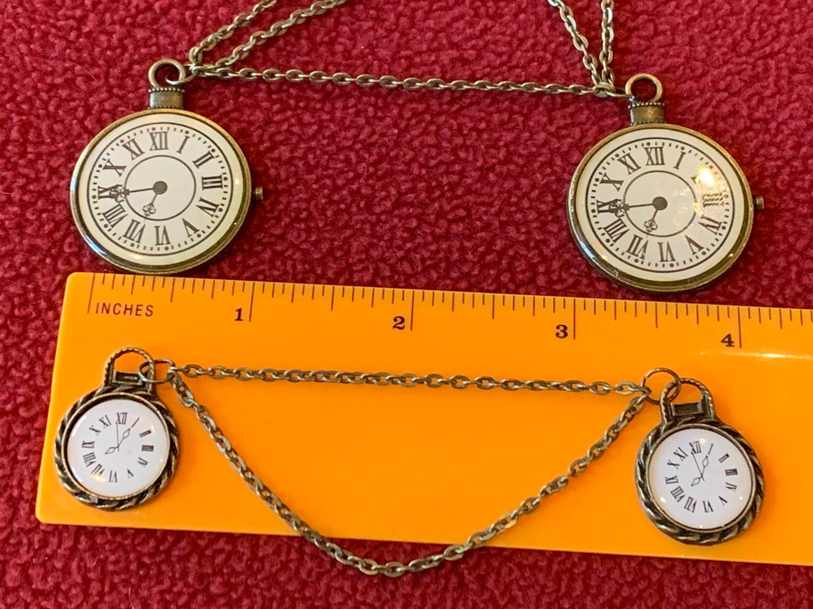 Sweater Clips: Clock Faces Pocket Watch White face set in | Etsy