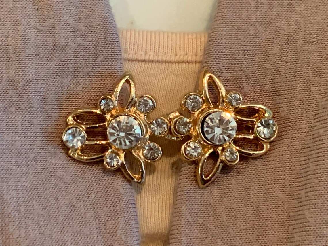 Cloak Pins Sweater Clips Sweater Pins: Rhinestone Locking - Etsy