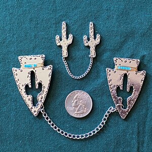 Sweater Clips: Cactus Medallions With Turquoise Accent Stones, Arrow ...