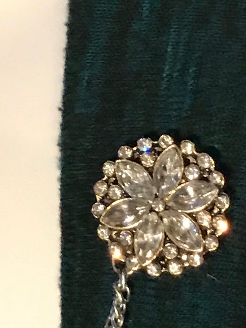 Sweater Clips: Rhinestone Medallions Blue or Clear - Etsy