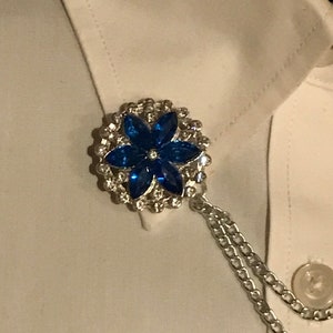 Sweater Clips: Rhinestone Medallions Blue or Clear - Etsy