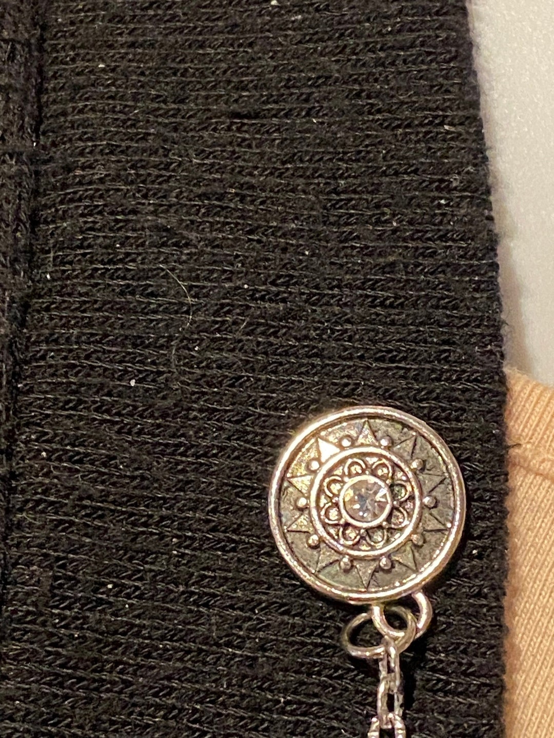 Sweater Clips: Silver Star With Rhinestone Center Round Medallions - Etsy