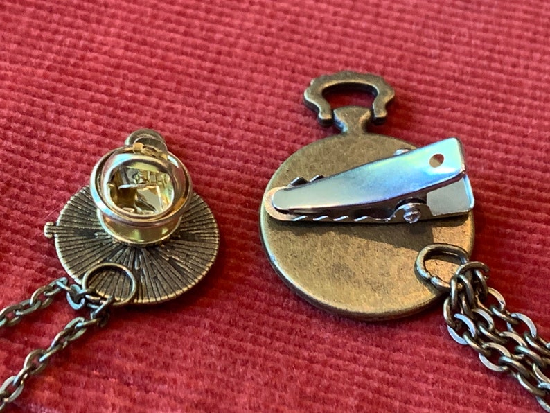 Sweater Clips: Pocket Watch Faces in Bronze Three Styles - Etsy