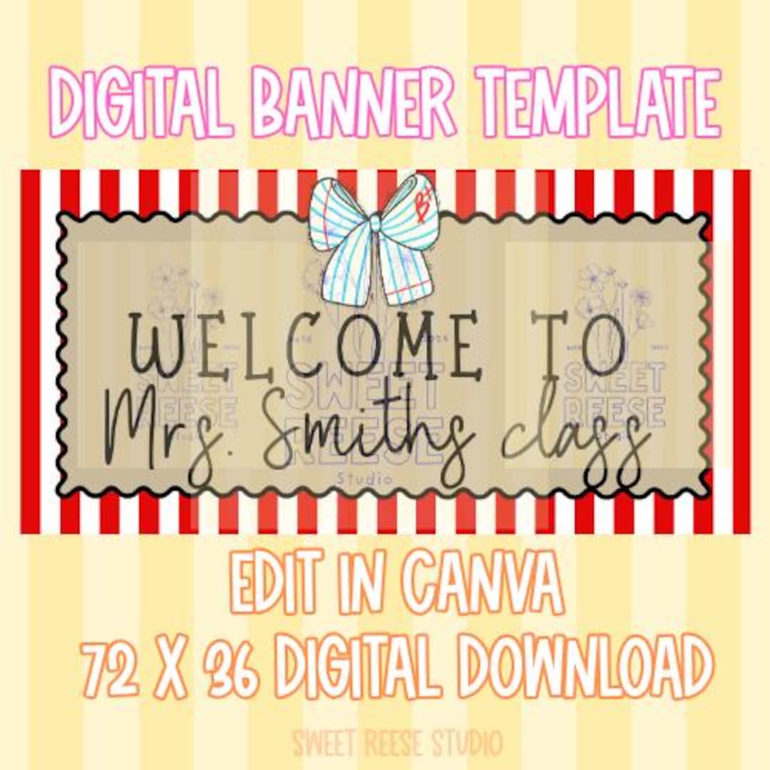 Editable Painted Banner Template | Welcome Classroom Sign (digital ...