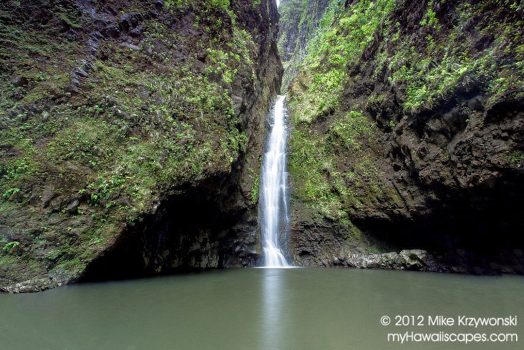 Sacred Falls Waterfall on the Island of Oahu in Hawaii Photo Picture ...