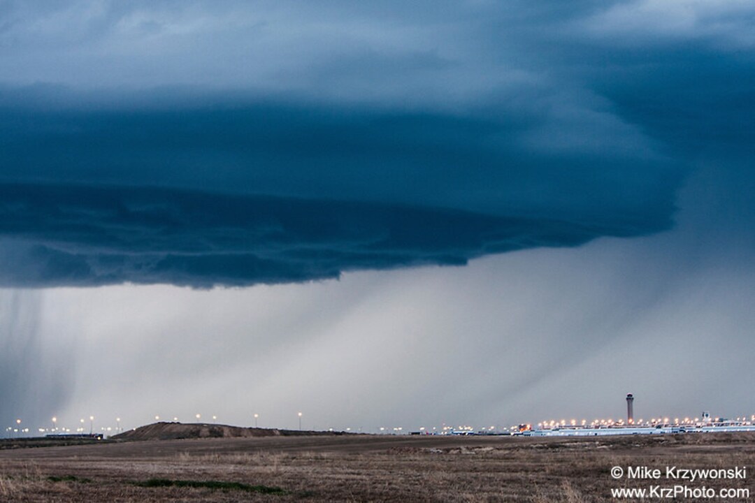 A Mothership Supercell Severe Thunderstorm Hovers Above the Denver ...