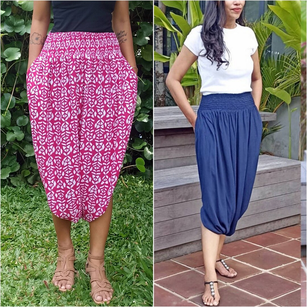 Short Harem Pants, Harem Pants Pockets, High Waist Women Pants, Drop ...