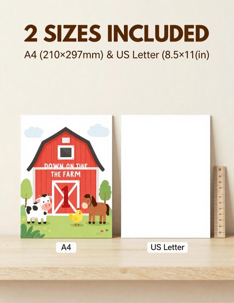 Editable Boy Barnyard Farm Animals Ranch Kids Birthday Invitation ...