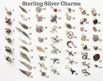 Sterling silver charms | Etsy