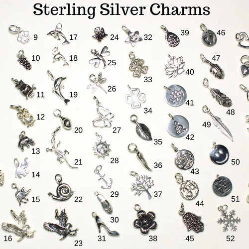 Add-on Sterling Silver Charms Add a Charm to Necklace or - Etsy UK