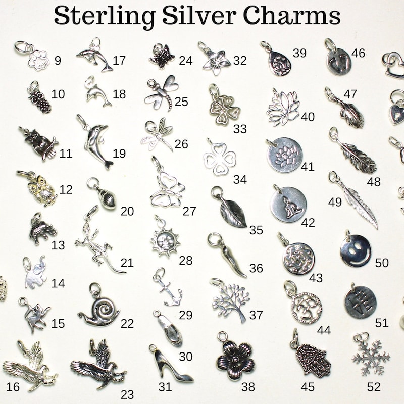 Sterling Silver Charms - Etsy