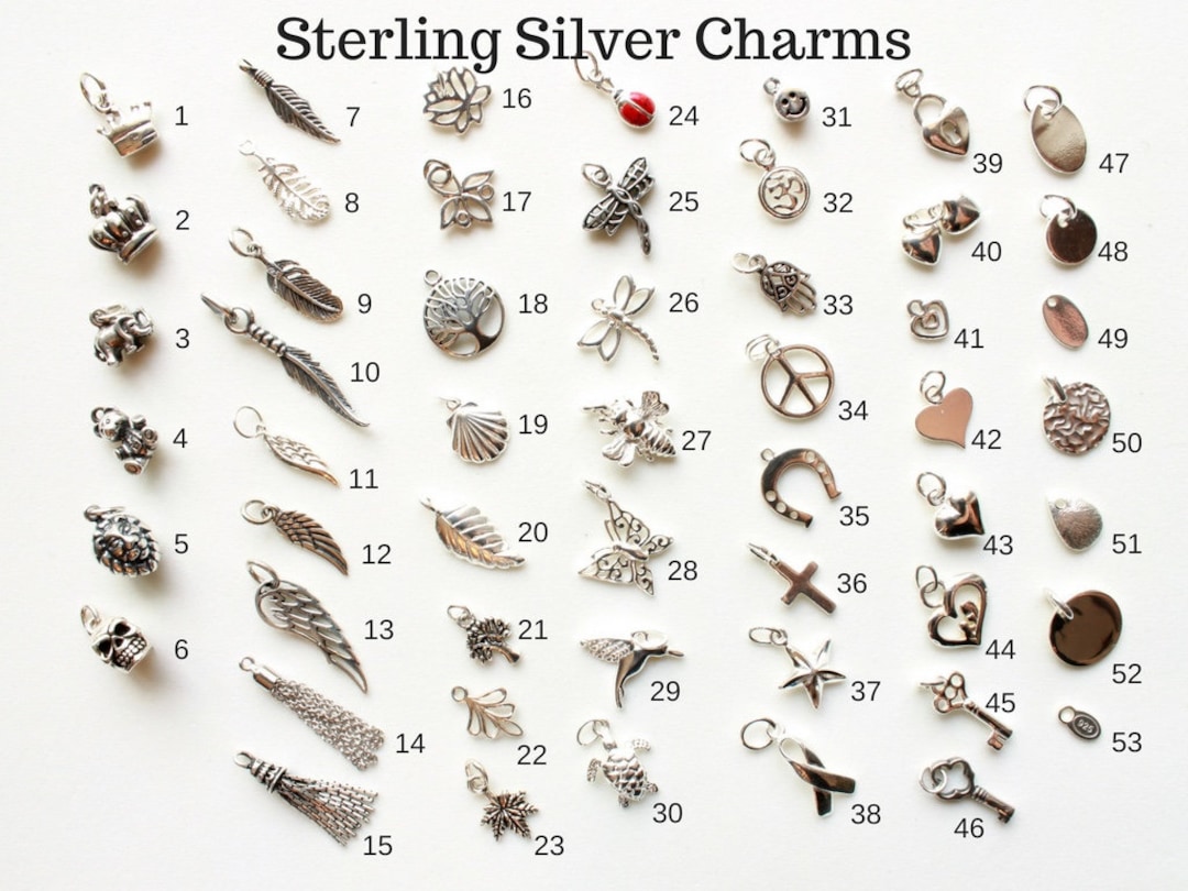 Add-on Sterling Silver Charms, Add a Charm to Necklace or Bracelet ...